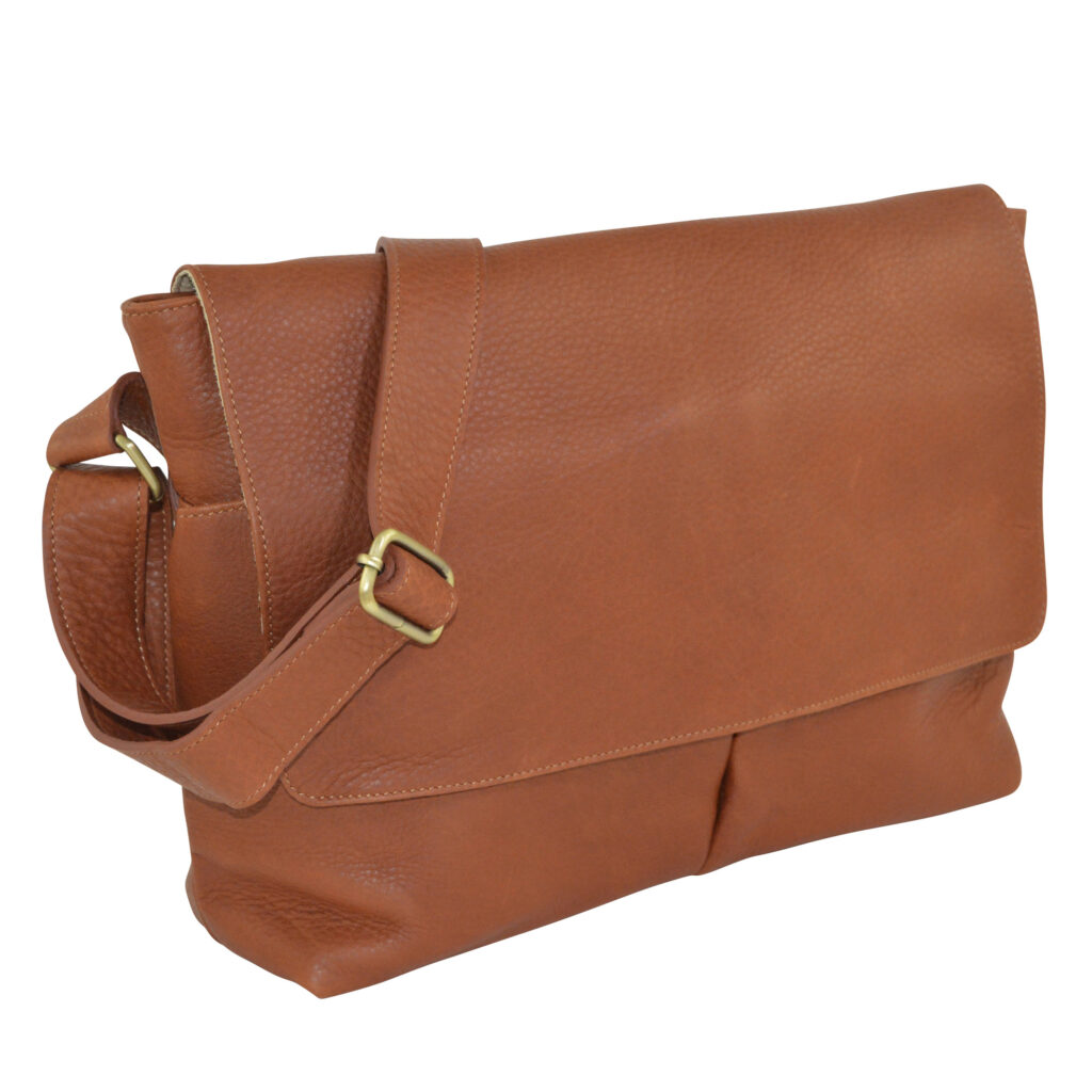 Hide & Seek Leather Computer Bag – With Magnetic Front Flap – Hide & Seek